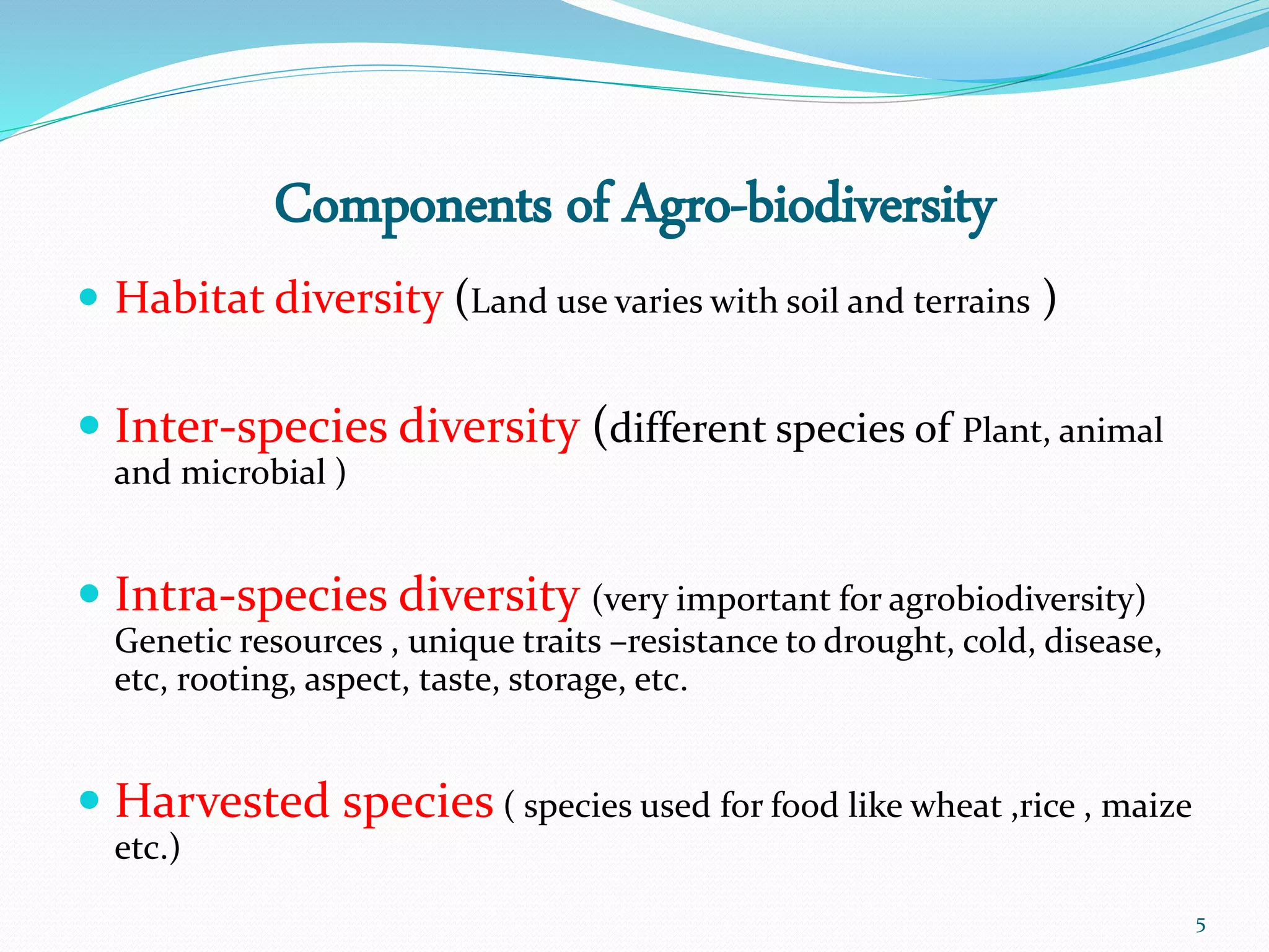 Agrobiodiversity and sustainability | PPTX