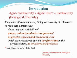 Agrobiodiversity and sustainability | PPTX