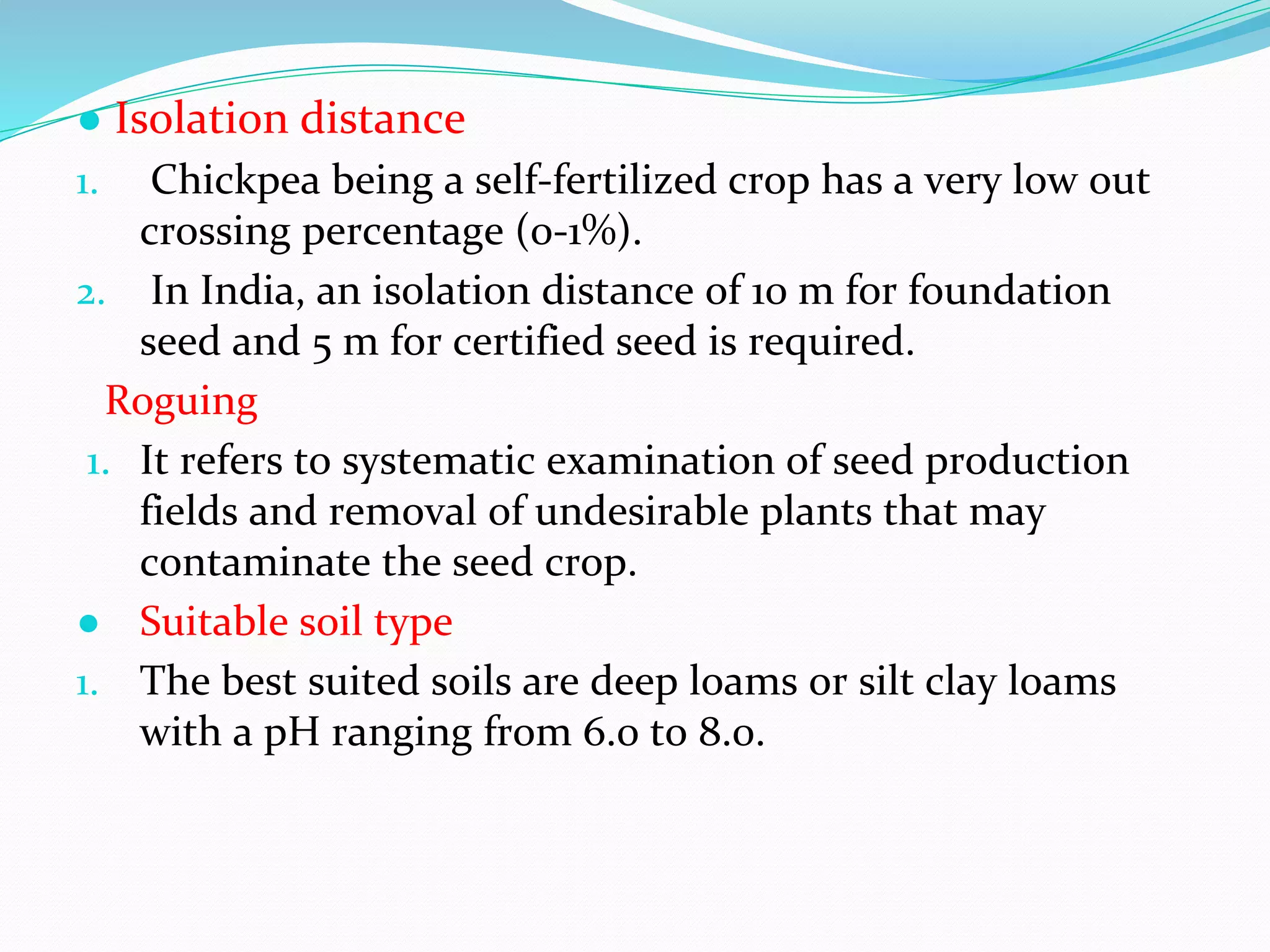 Agro chick pea seed production presentation | PPTX