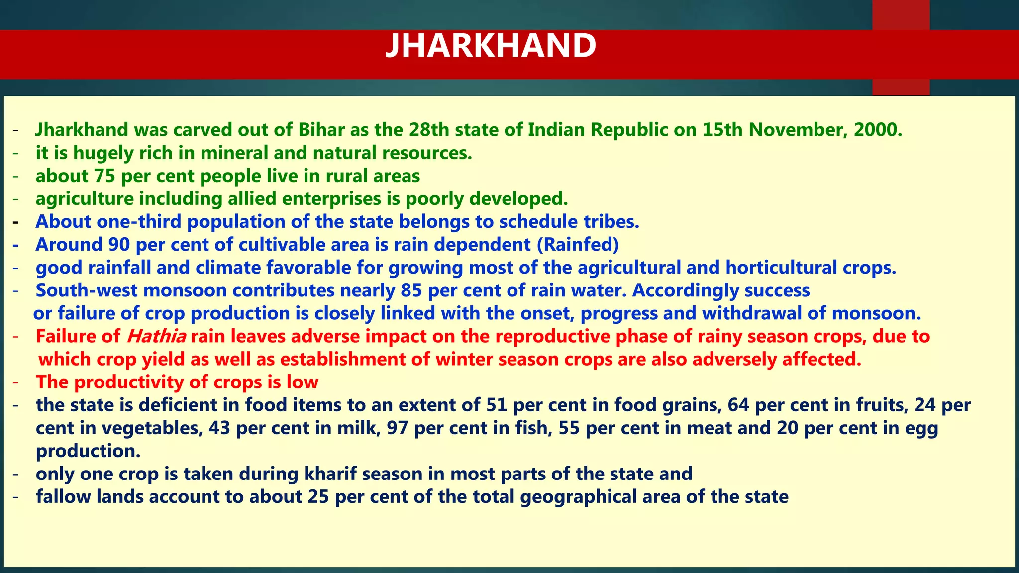 Agroclimatic zones of jharkhand, rainfall patterns and abiotic stresses ...