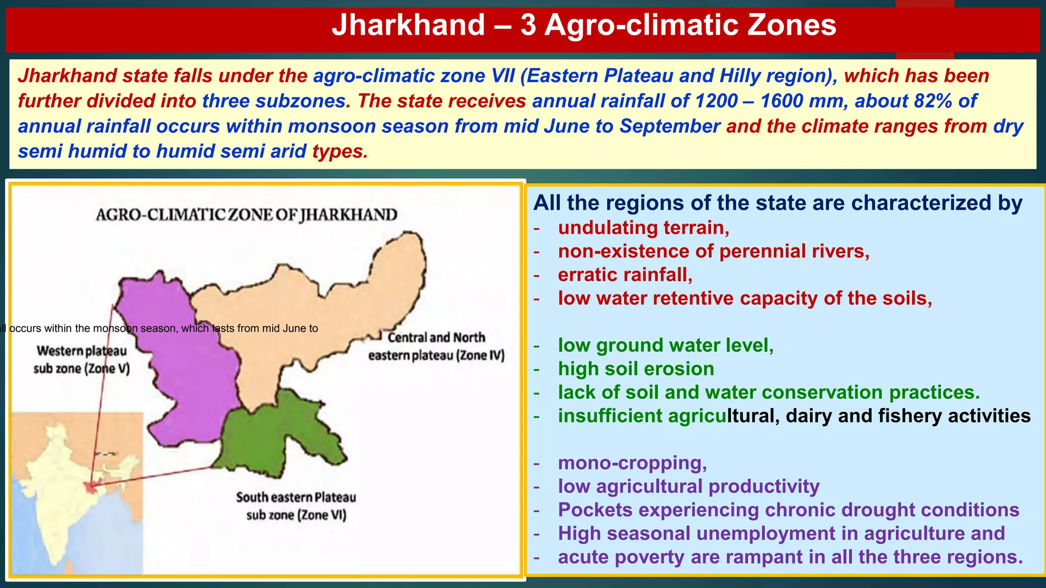 Agroclimatic zones of jharkhand, rainfall patterns and abiotic stresses ...