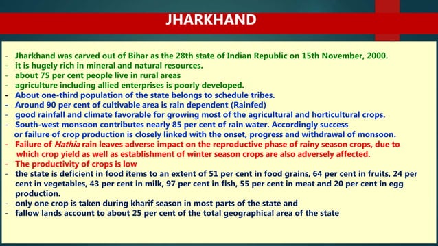 Agroclimatic zones of jharkhand, rainfall patterns and abiotic stresses ...