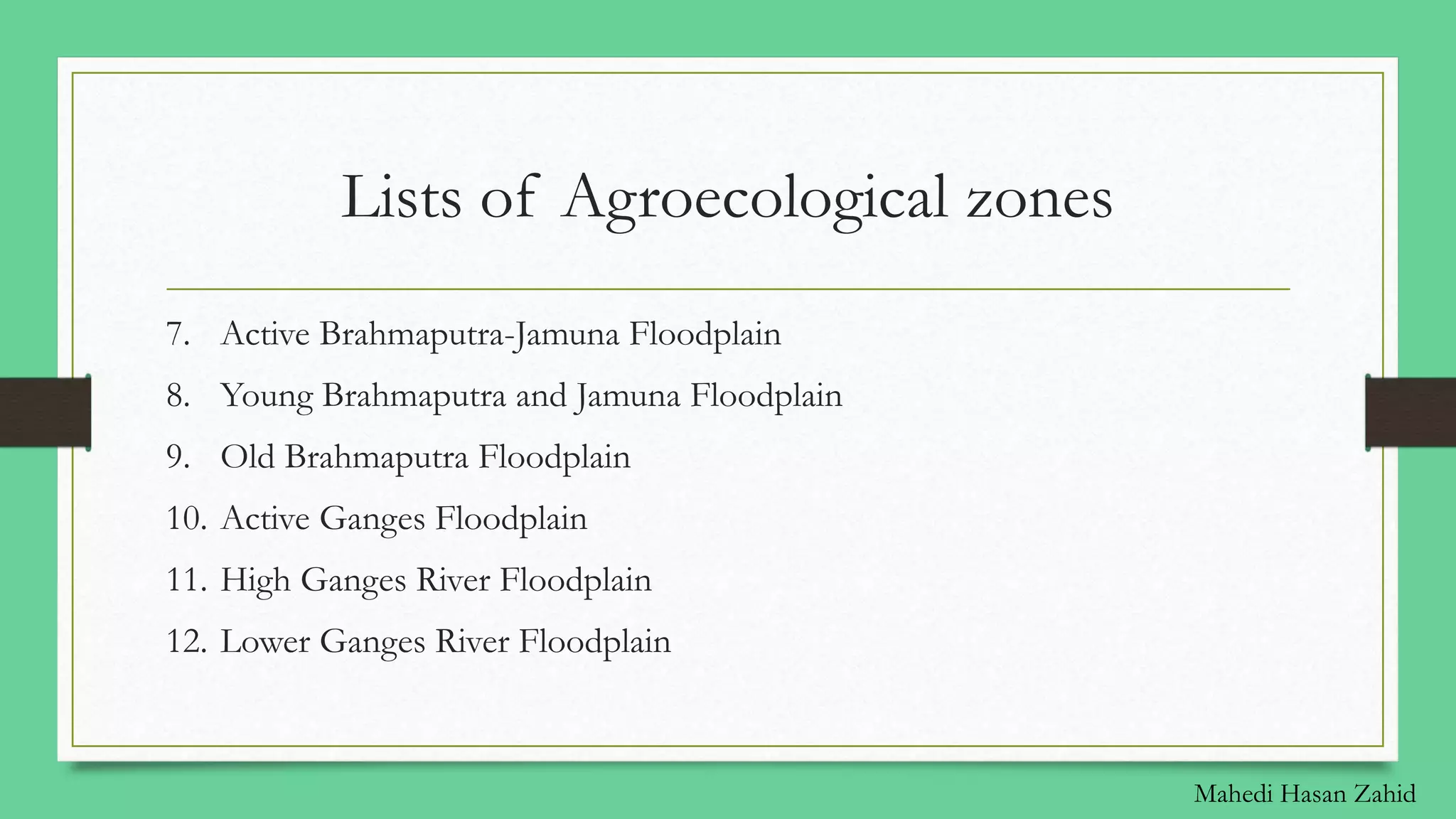 Agroecological zone in Bangladesh AEZ. | PPTX