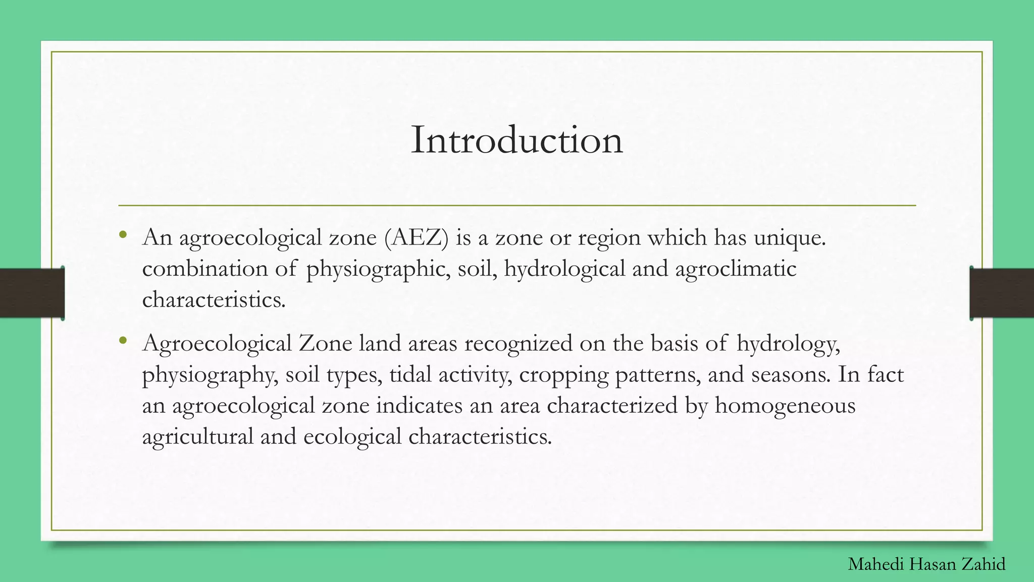 Agroecological zone in Bangladesh AEZ. | PPTX
