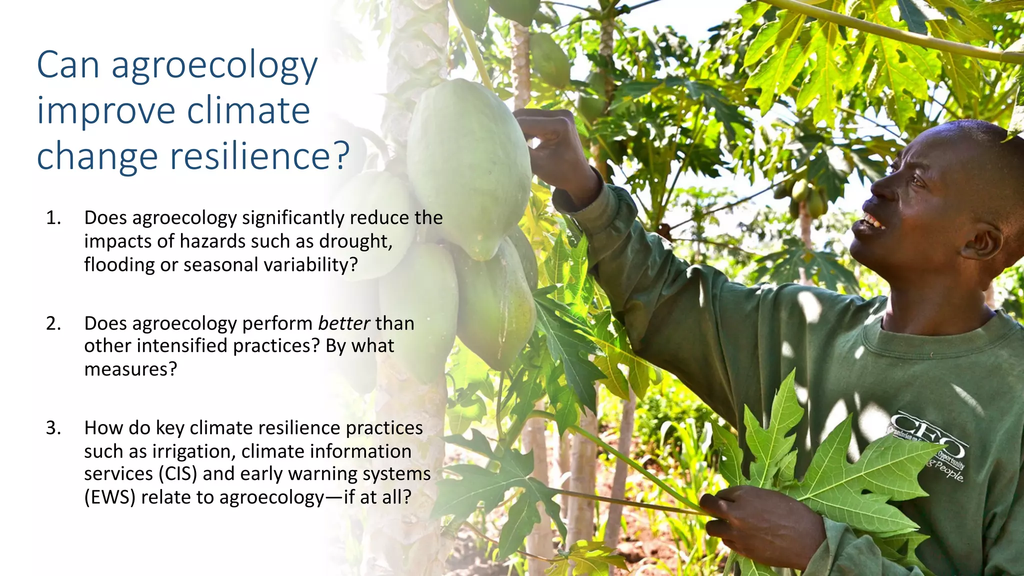 Climate Change Resilience and Agroecology: The Evidence | PDF