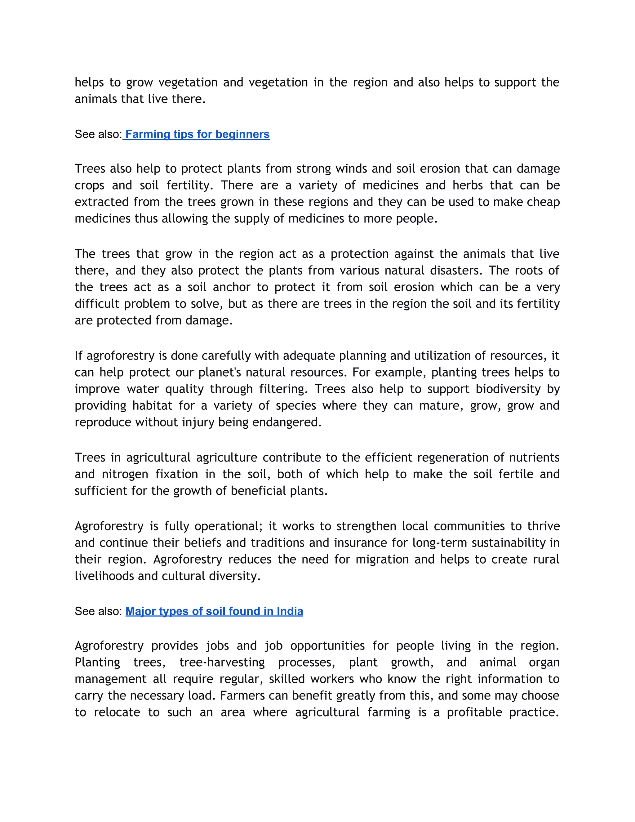 Agroforestry - Benefits & its importance | PDF