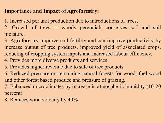 Agroforestry | PPTX | Agriculture | Industries