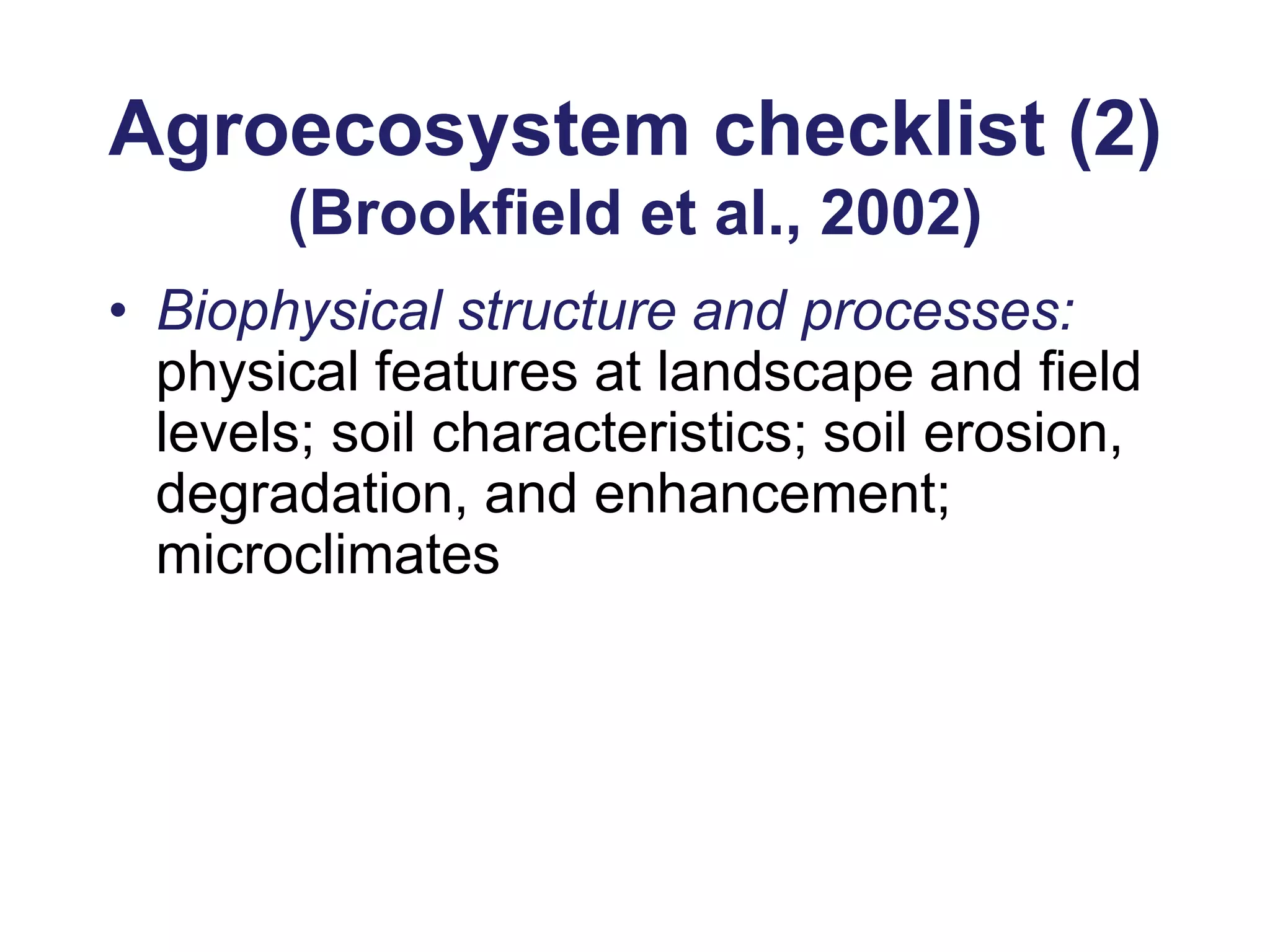 Agroforestry agroecosystem analysis | PPTX