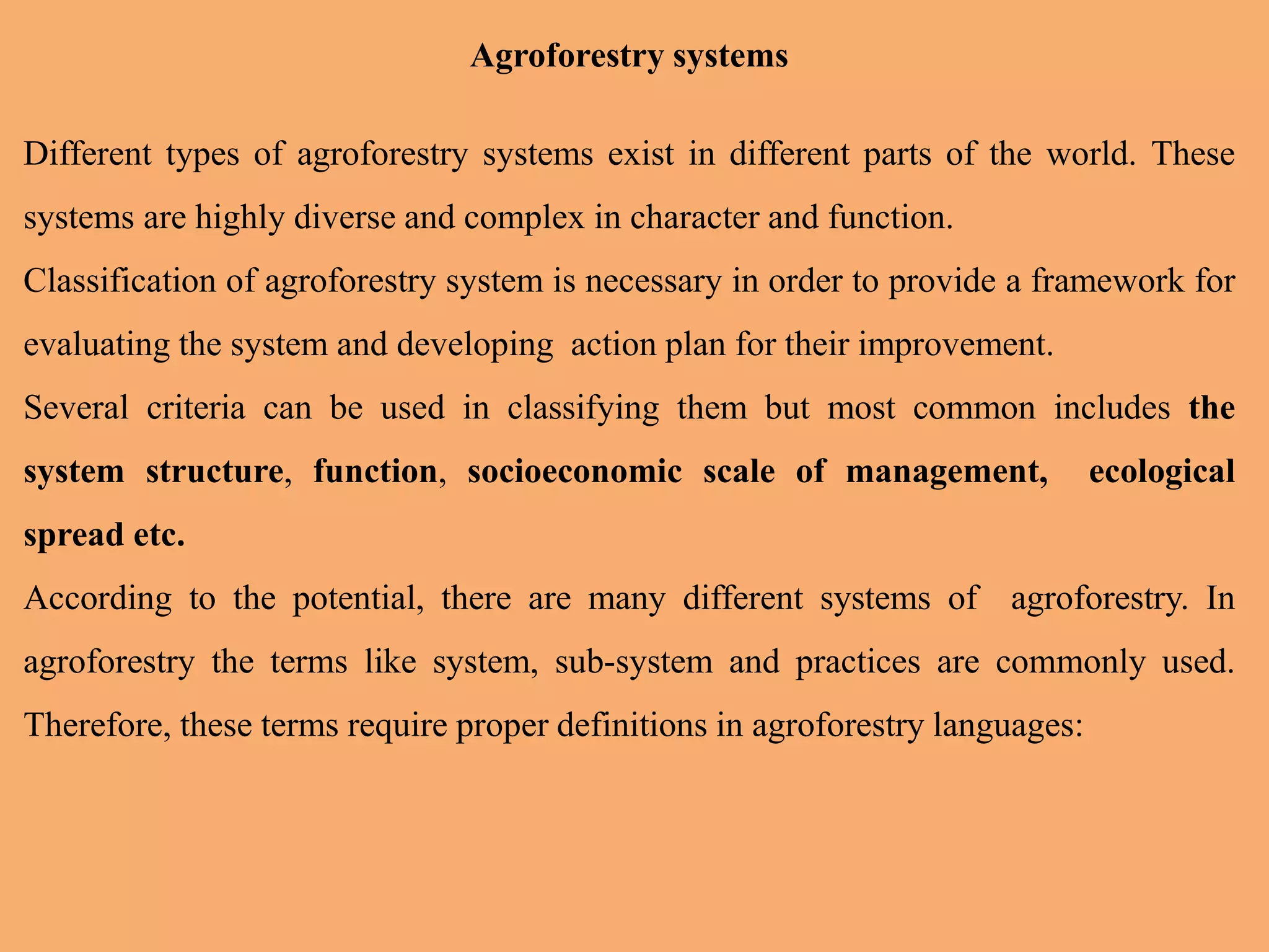 Agroforestry system | PPTX