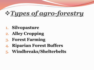 Agroforestry system in agriculture | PPTX