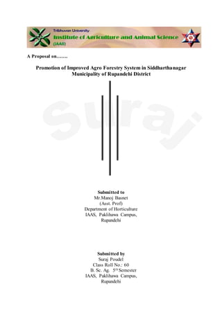 proposal for Agro forestry system in siddharthanagar municipality ...