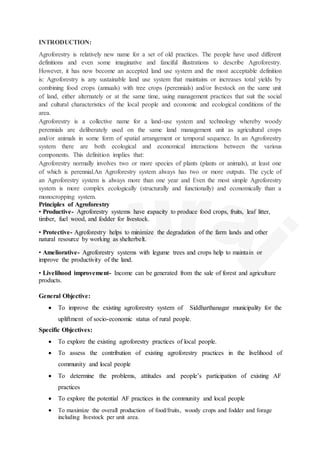 proposal for Agro forestry system in siddharthanagar municipality ...