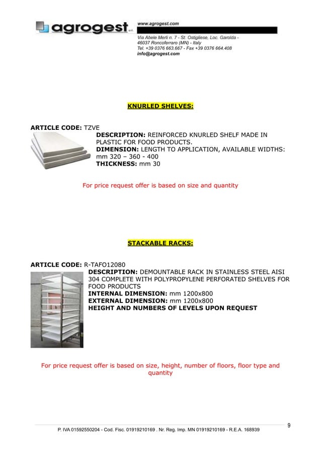 Catalog cu produse Agrogest/Italia | PDF