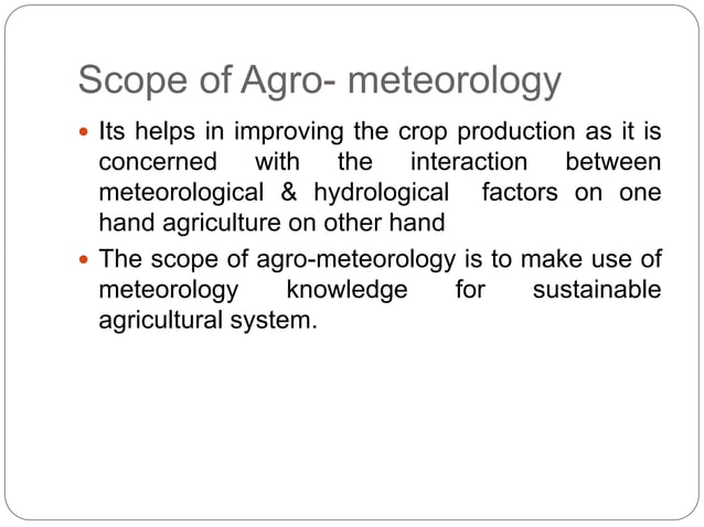Agrometeorology | PPTX