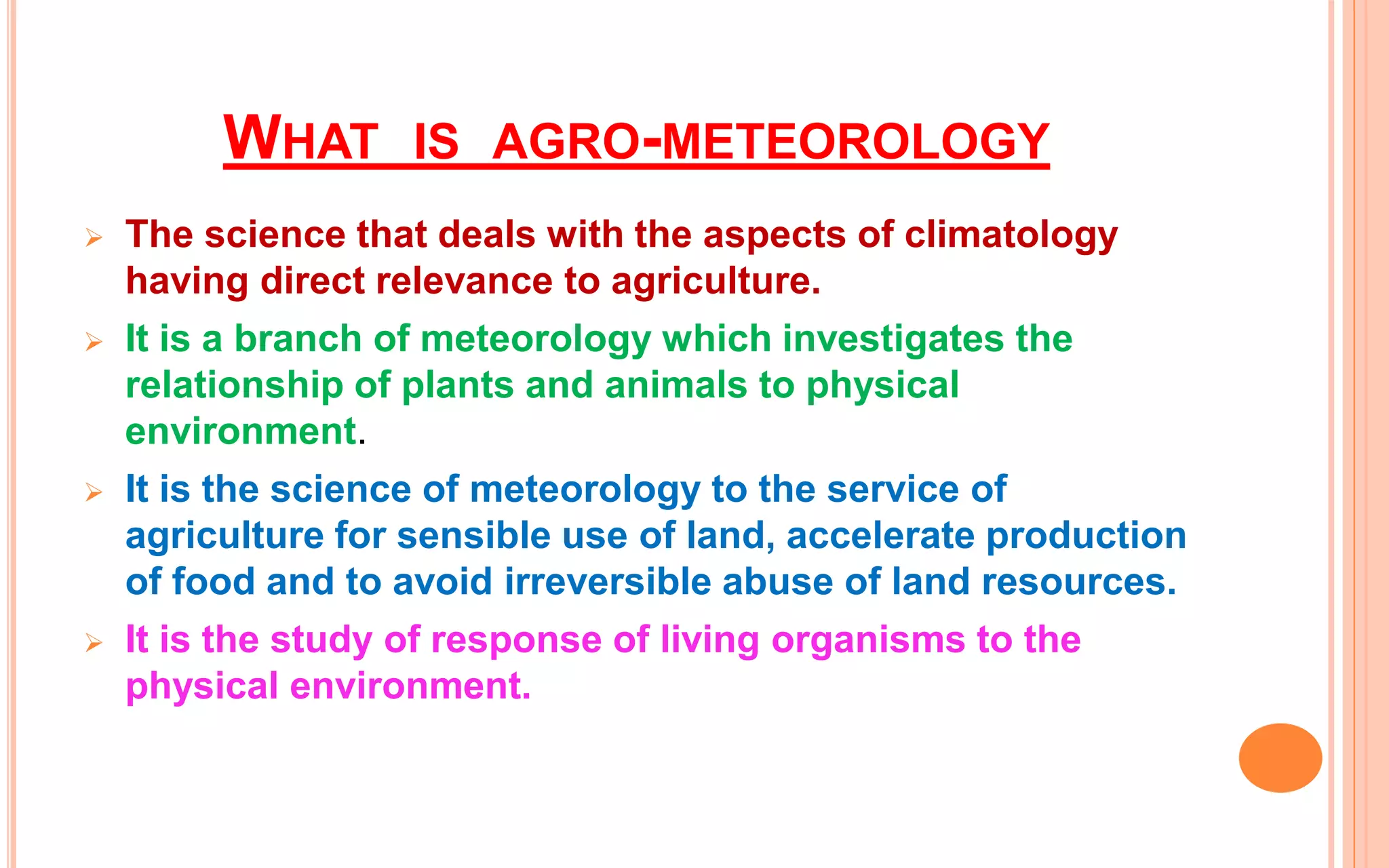 Agrometeorology ppt rawe | PPTX | Agriculture | Industries