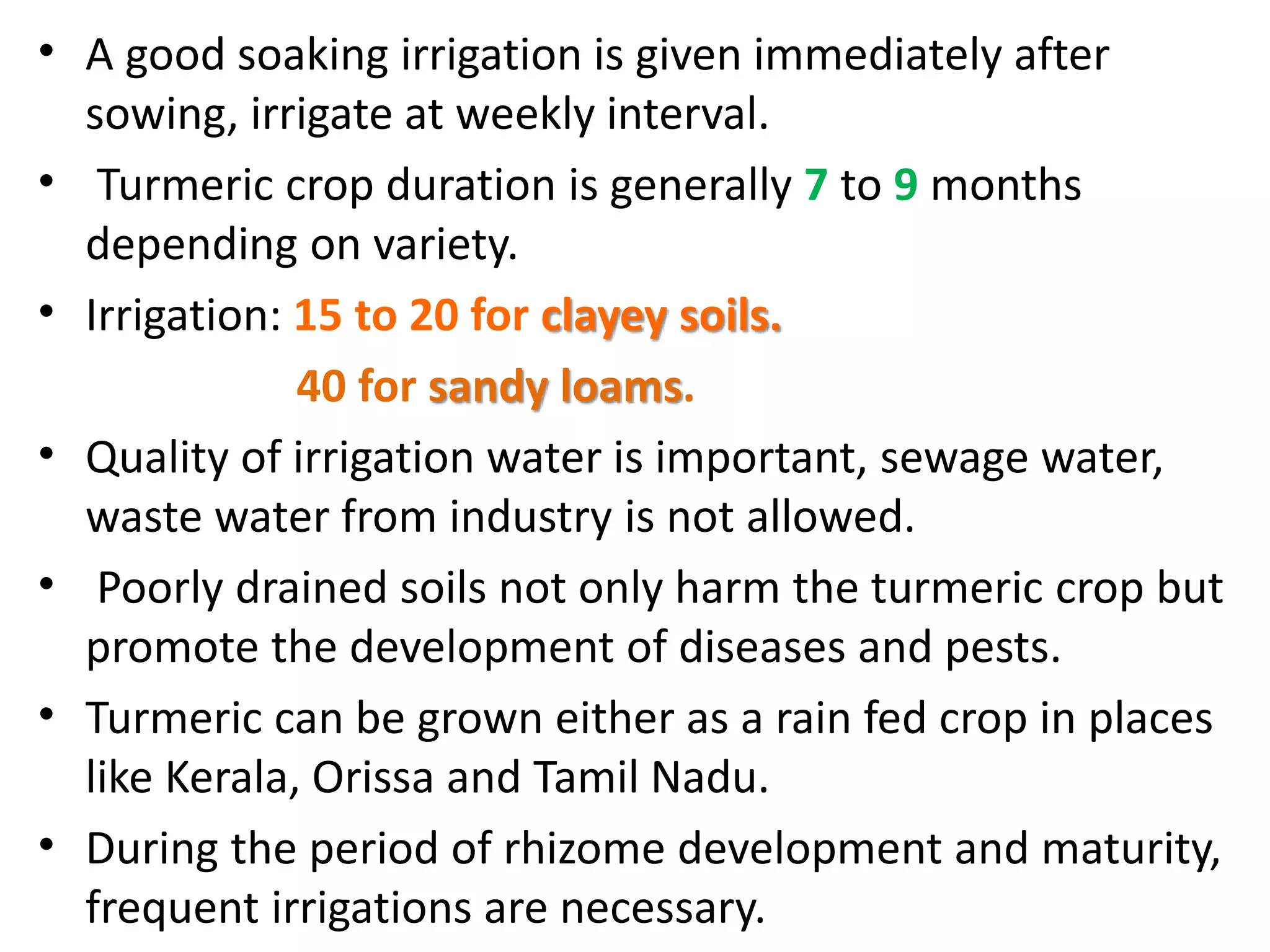 Water Management in Turmeric | PPTX