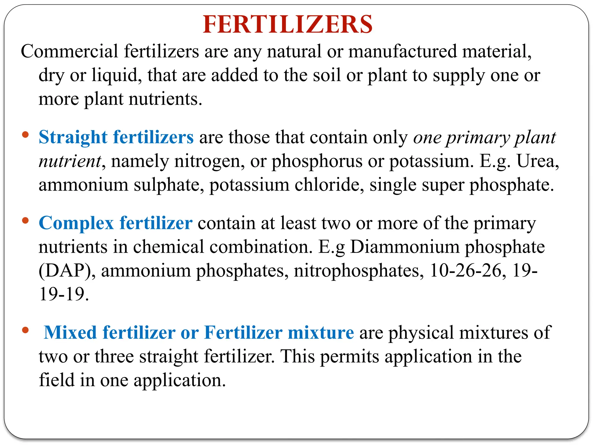 AGRON 101 FERTILIZER APPLICATION IN FIELD CROPS.pptx | Agriculture ...