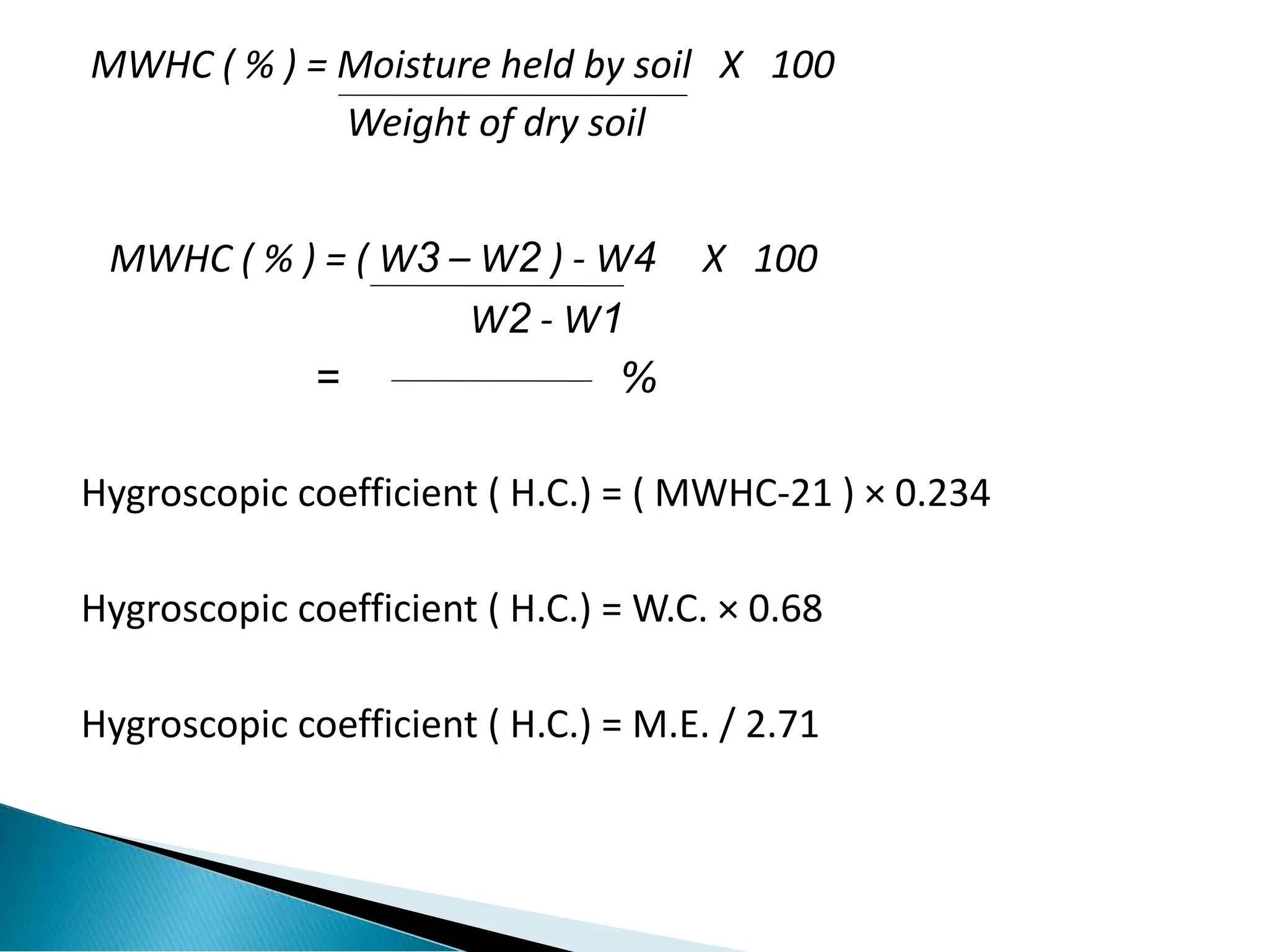 Determination of hygroscopic coefficient | PDF