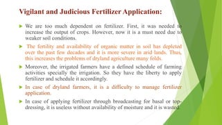 dryland farming problems and solutions | PPTX