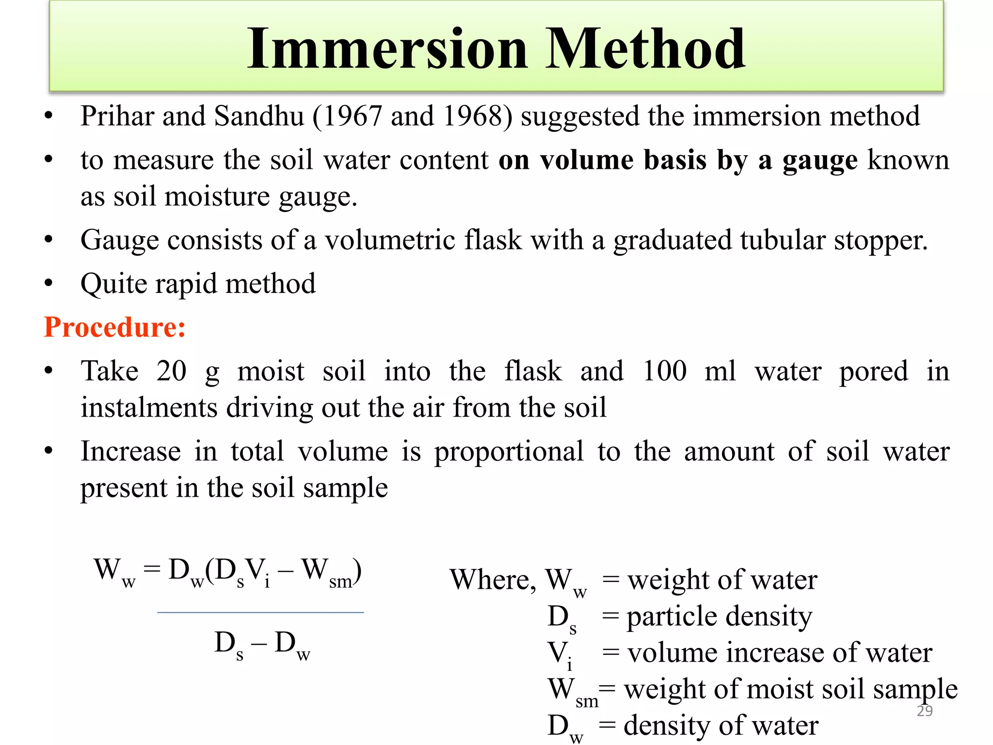 Soil Water measurement and measurement of water | PPTX