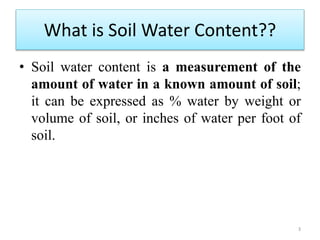 Soil Water measurement and measurement of water | PPTX