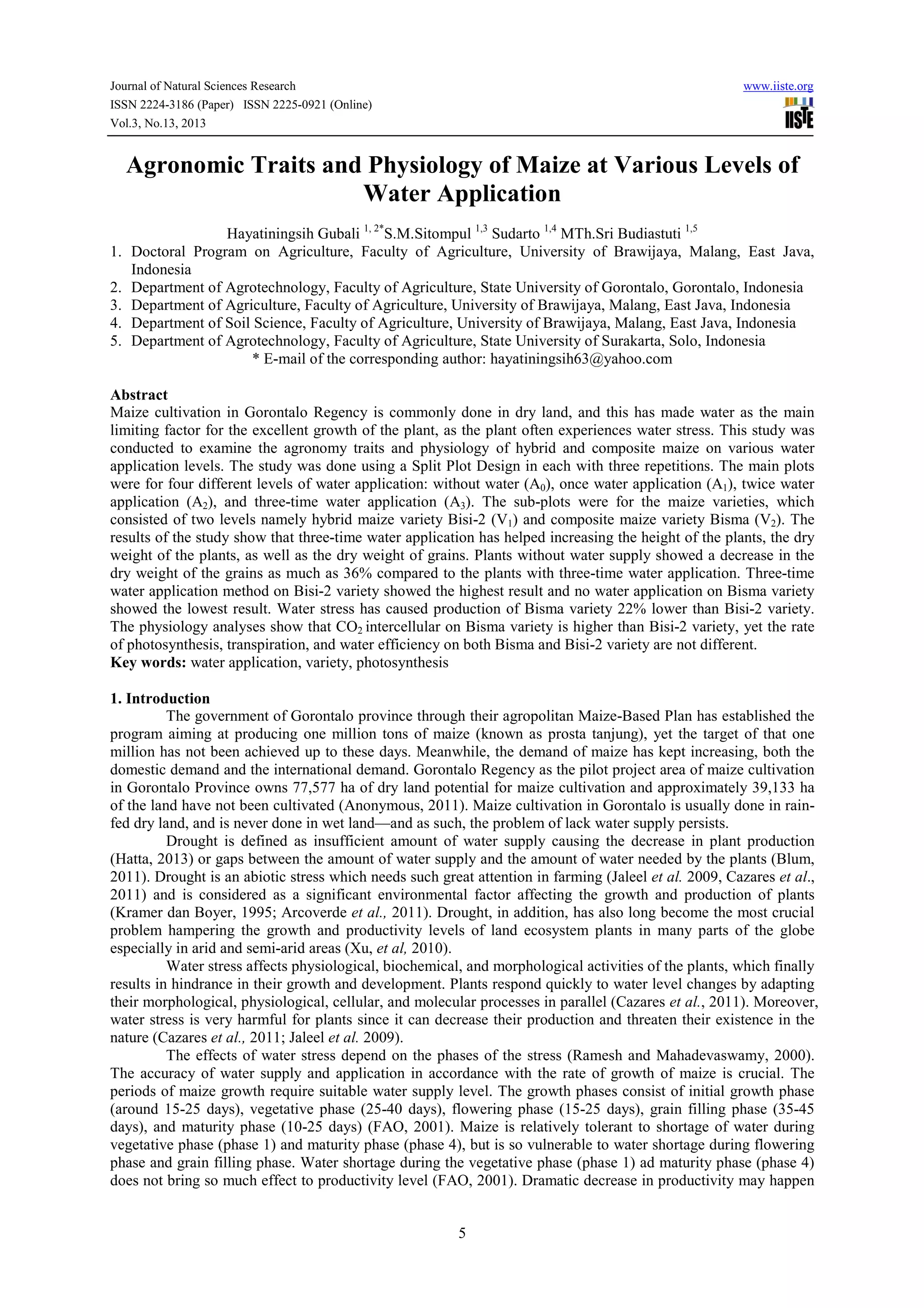 Agronomic traits a and physiology of of maize | PDF