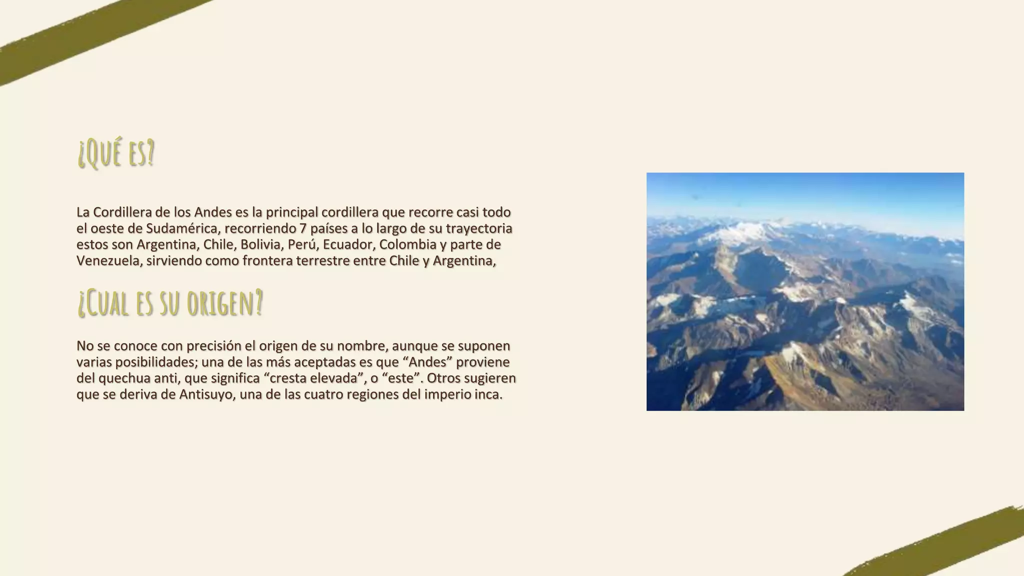 La cordillera de los Andes | PPT