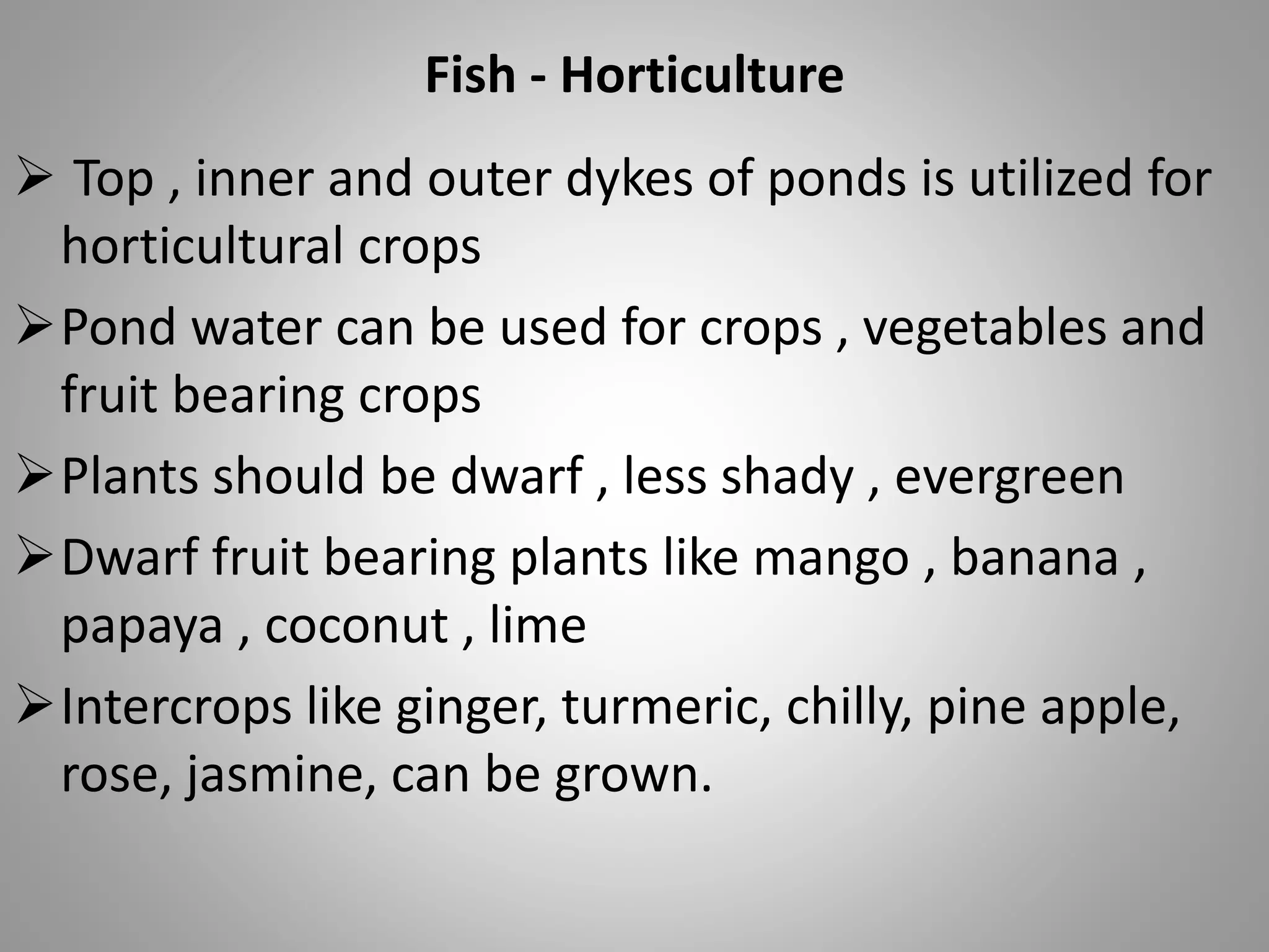 role of fisheries and pond management in IFS | PPTX