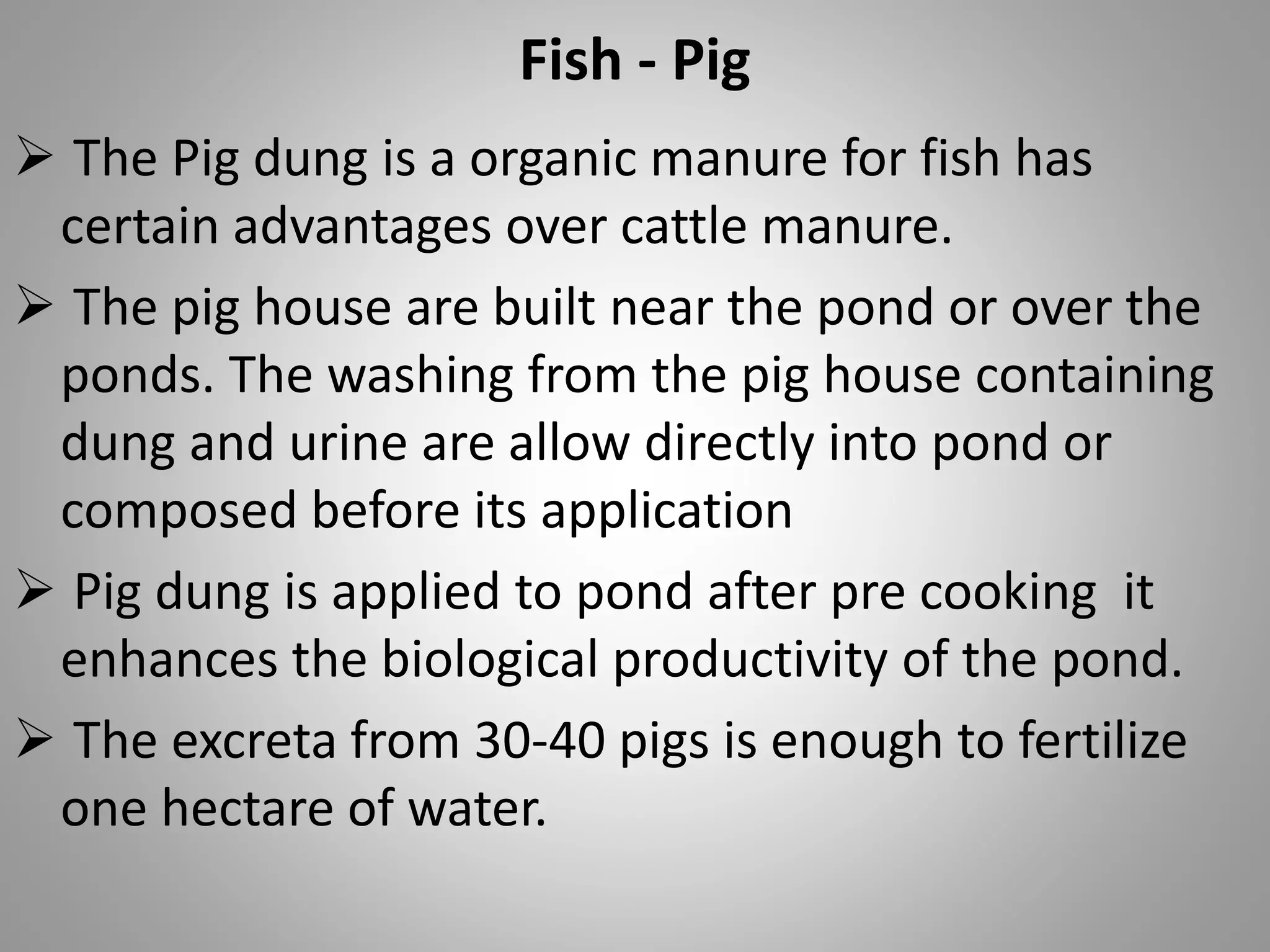 role of fisheries and pond management in IFS | PPTX