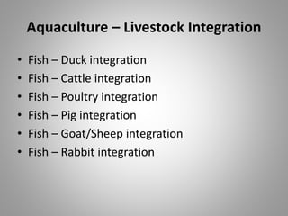 role of fisheries and pond management in IFS | PPTX
