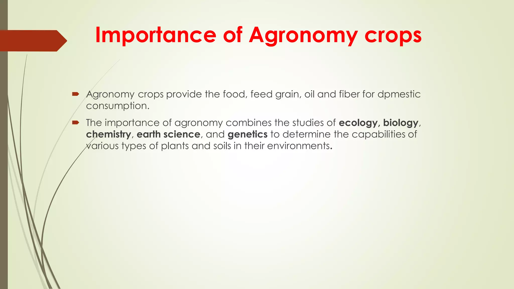 Classification of Agronomy crops | PDF