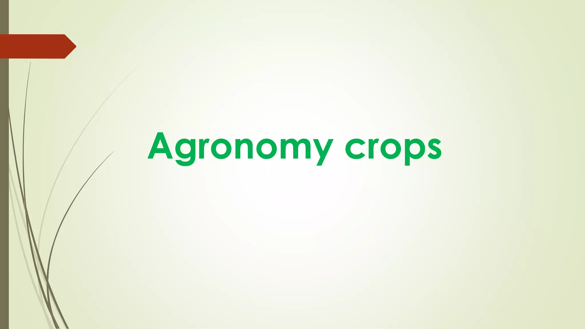 Classification of Agronomy crops | PDF
