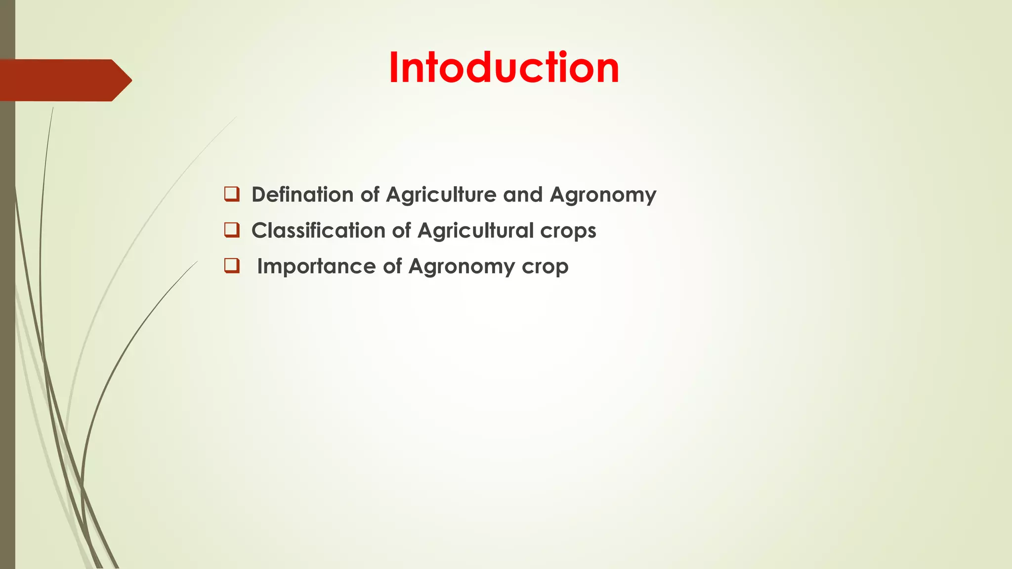 Classification of Agronomy crops | PDF