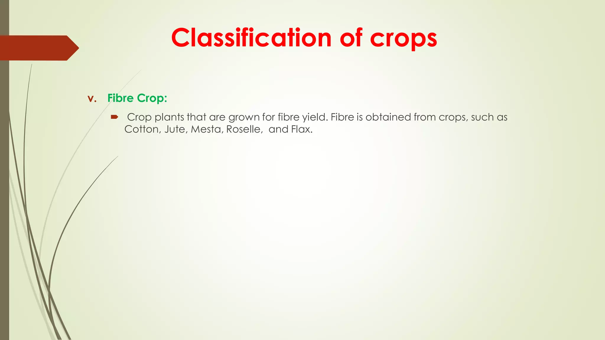 Classification of Agronomy crops | PDF