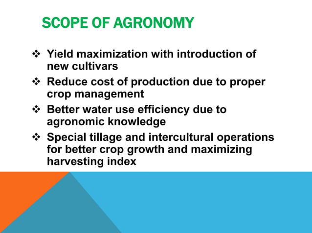 Agronomy presentation | PPTX