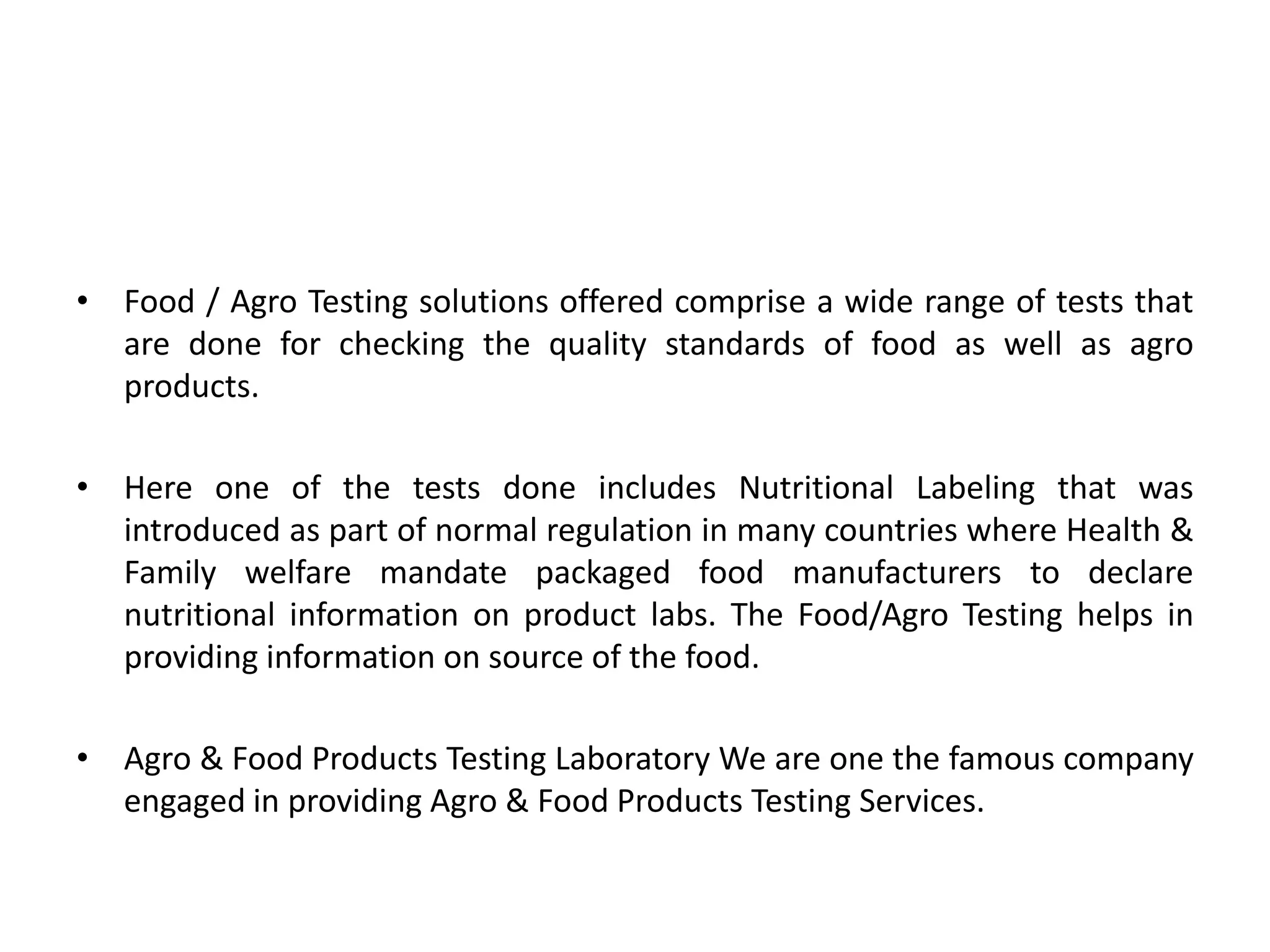 Agro product testing | PPTX