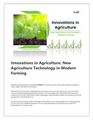 Latest Innovations in AgriTech Industry | PDF