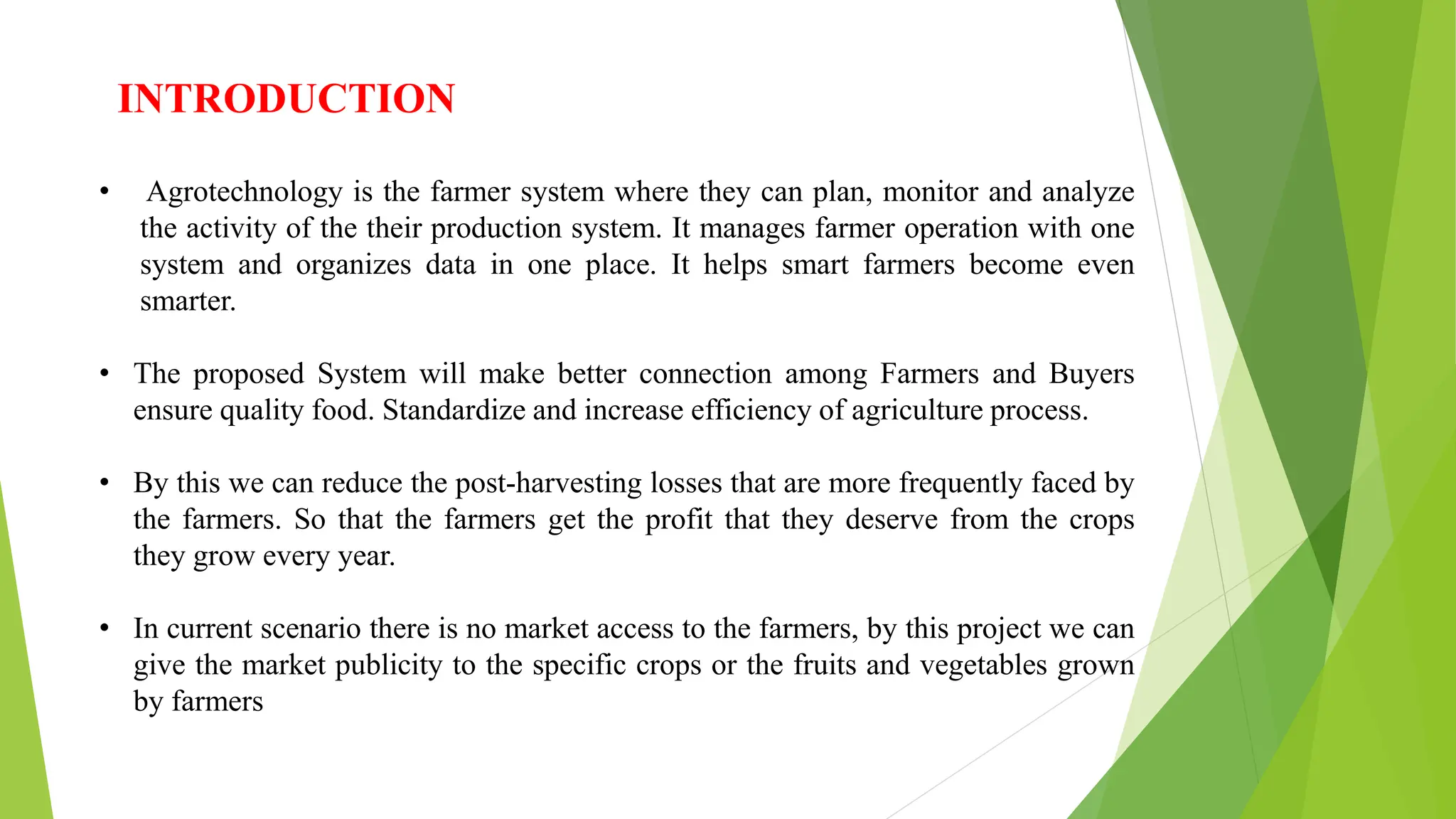 agrotech.pptx an web application to interact with agriculture | PPTX