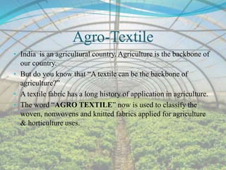 Agrotech (technical textile) | PPTX