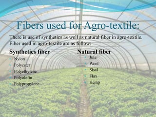 Agrotech (technical textile) | PPTX