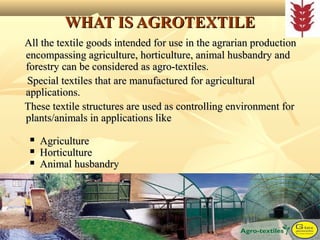 Agrotextiles | PPT