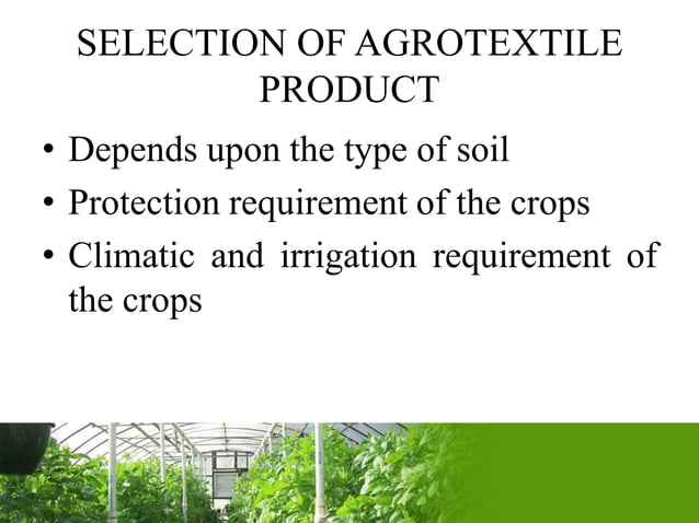 Agrotextiles an emerging field | PPT