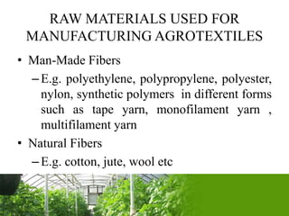 Agrotextiles an emerging field | PPT