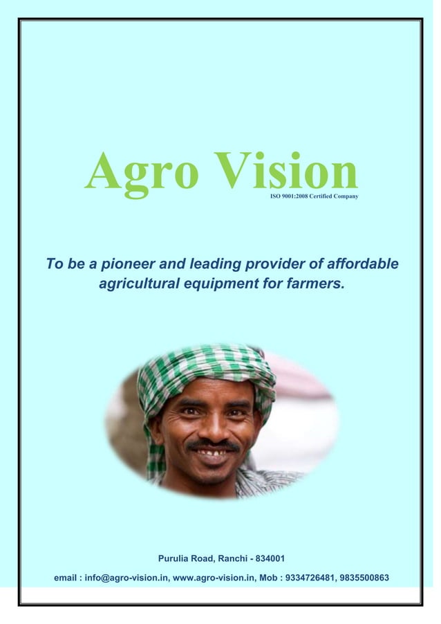Agro vision catalogue | PDF | Agriculture | Industries