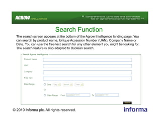Agrow Intelligence User Guide | PDF