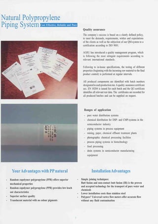 Agru polypure natural polypropylene piping system | PDF