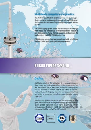 Agru purad high purity piping systems pvdf uhp, pp pure, polypure ...