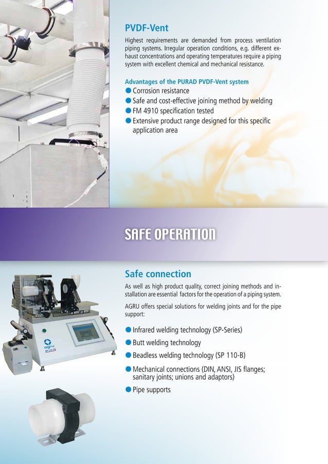 Agru purad high purity piping systems pvdf uhp, pp pure, polypure, ectfe, pvdf vent | PDF