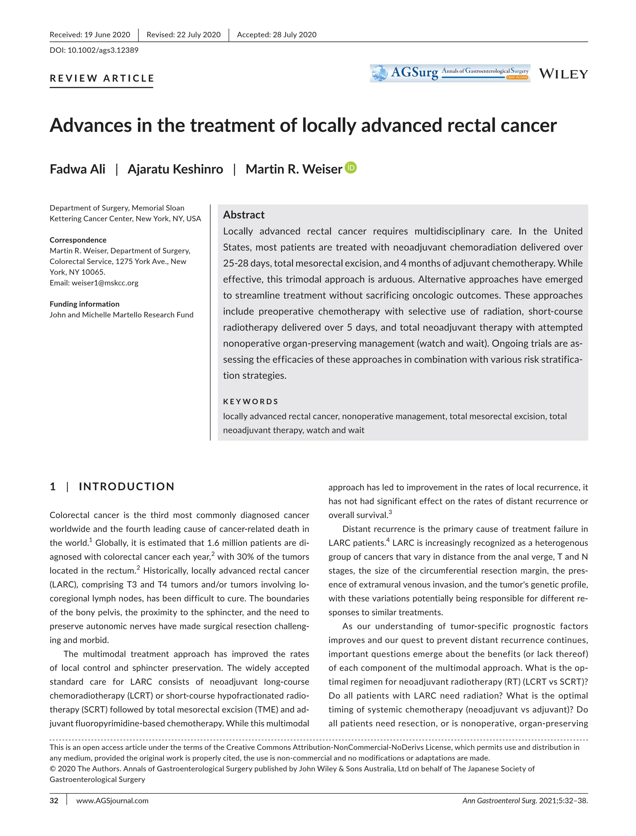 Advances in the treatment of locally advanced rectal cancerpdf | PDF