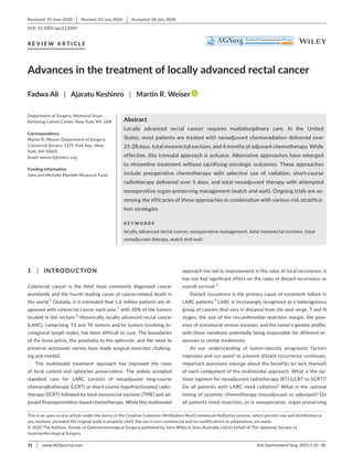 Advances in the treatment of locally advanced rectal cancer.pdf